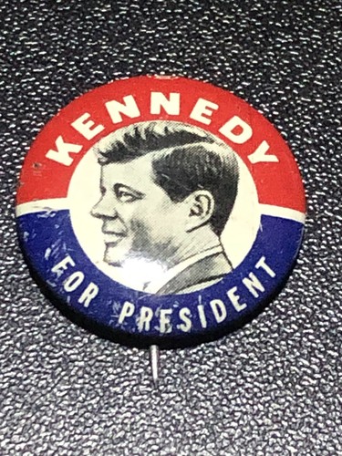 JFK Kennedy for President Button Pin Union Made Red White Blue Metal ...