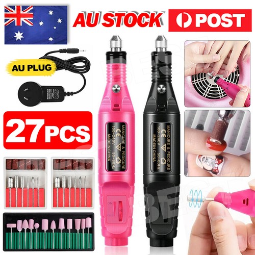 27PCS Electric Nail Drill Bits File Tool Machine Acrylic Art Manicure ...