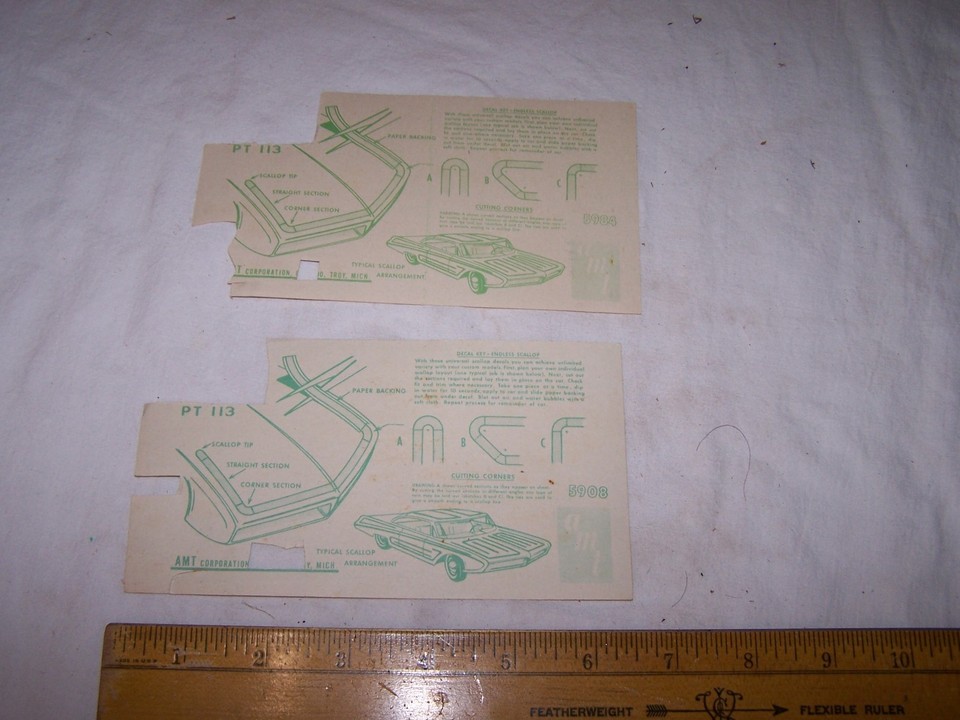 Vintage AMT Model DECAL SHEETS #5984 - #5908 PEELERS SCALLOPED POTATO ...