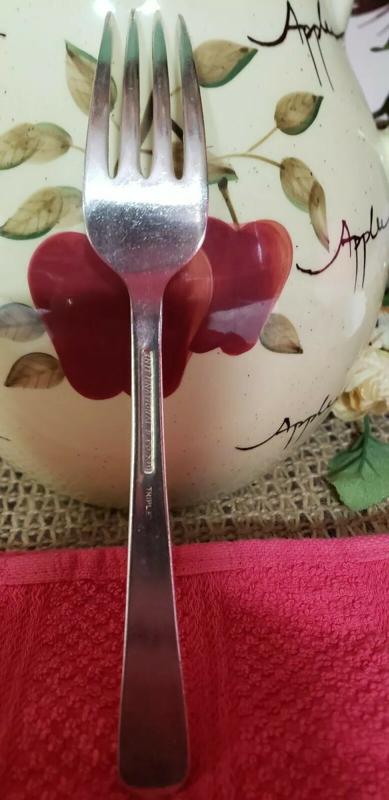 Vintage International Silver Co. XII Triple Silver Fork Early 1900s 7 ...