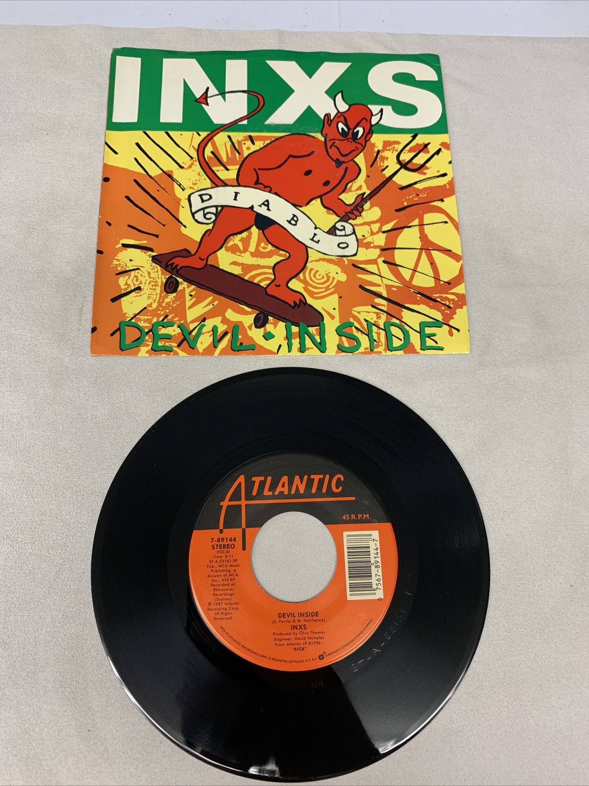 80's 45 RPM Record INXS The Devil Inside With Original Picture Sleeve ...