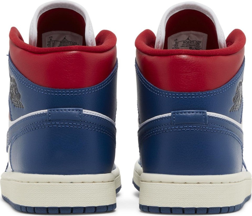 [BQ6472-146] Womens Air Jordan RETRO 1 MID 'FRENCH BLUE GYM RED' | eBay