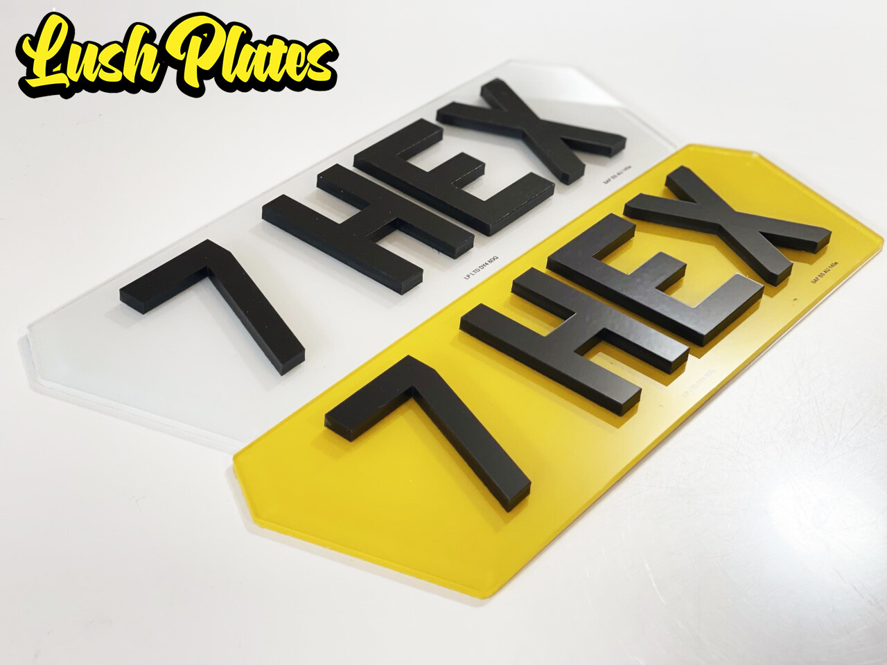 ROAD LEGAL PRINTED 3D 4D 6MM GEL V1 LAMBO SHAPE SHORT HEX BORDER NUMBER ...