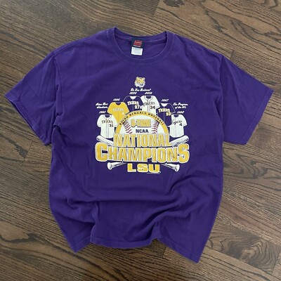 VTG 2000s LSU Tigers College University Baseball NCAA Champions Sports ...