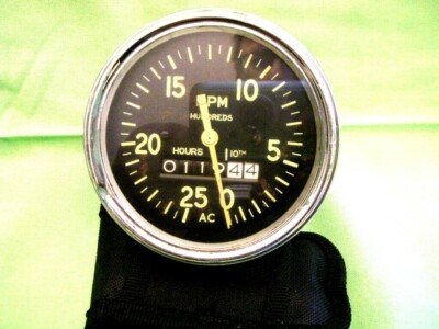Vintage AC Tractor 2500 rpm Tachometer-Hour meter USA 3 3/4'' round ...