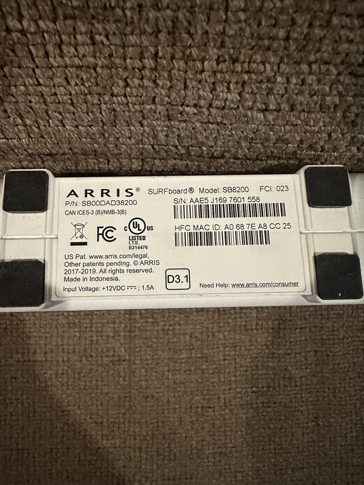 ARRIS SURFboard Gigabit DOCSIS 3.1 Cable Modem (SB8200) 612572215760 | eBay
