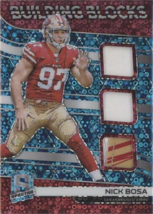2019 Panini Spectra - Building Blocks Nick Bosa #BB11 Neon Blue Prizm ...