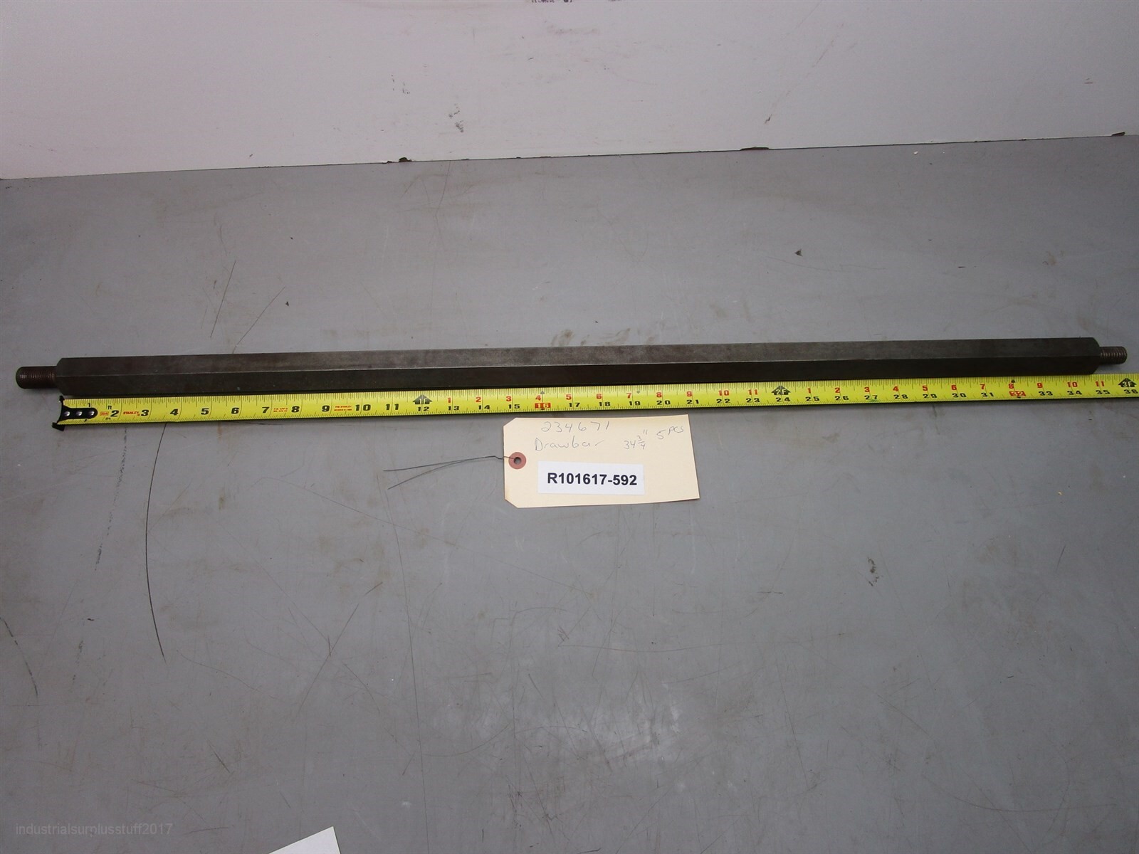 Motch Lathe Drawbar Mot-234671 1.25" Hex Bar x 34 3/4" 5/8-11 & 3/4-16m ...