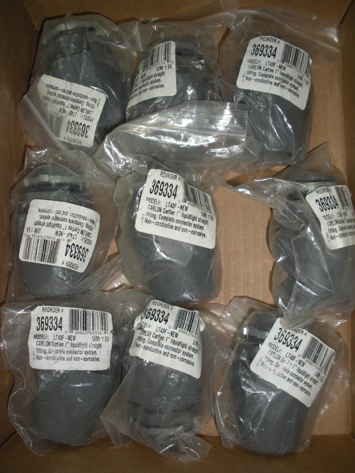 9) 1" non metallic liquid tight sealtite connector fitting Carlon LT43F ...