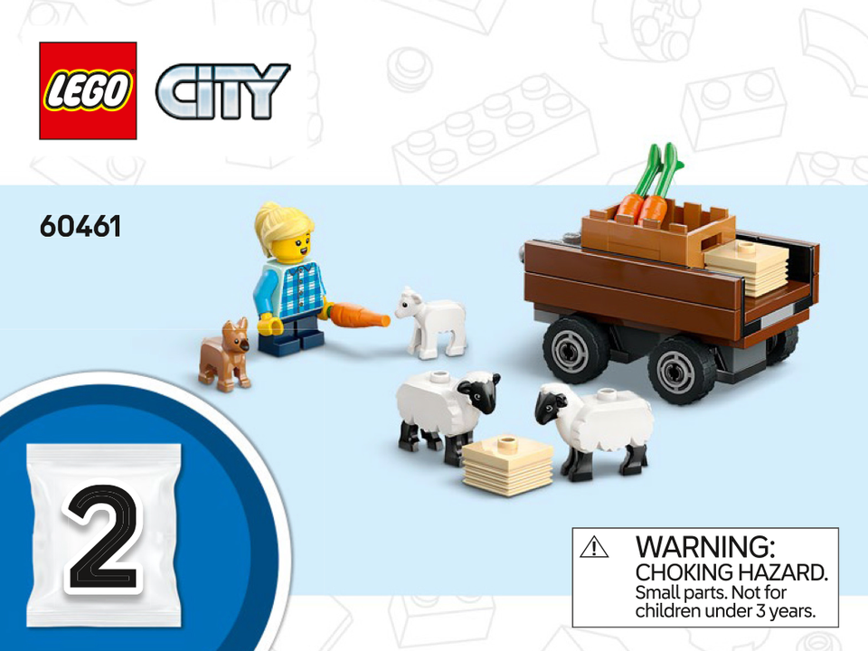 LEGO CITY 60461: Red Farm Tractor with Trailer and minifigures I Part ...