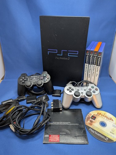 Sony PlayStation 2 Black Console Bundle SCPH-30003 R 2 Controllers 6 ...