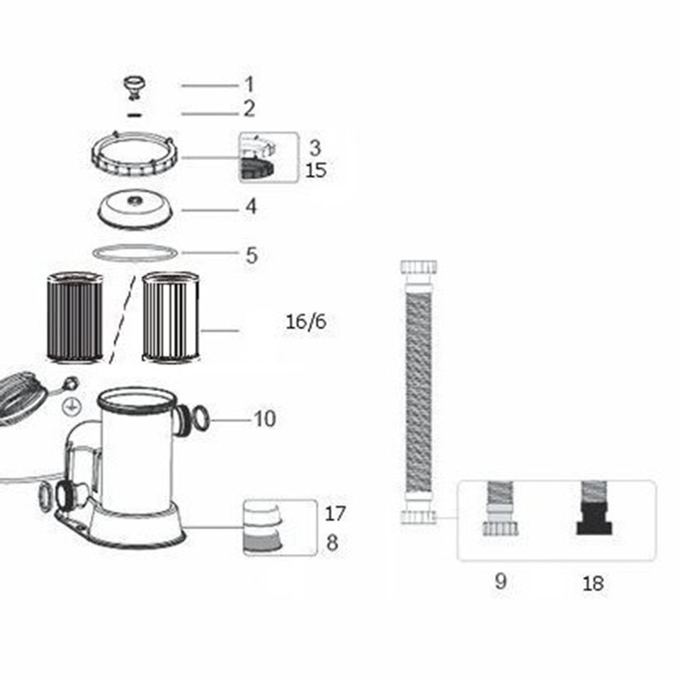 Pool Filter Air Valve Complete Set Easy Installation Leak-Proof Fit ...