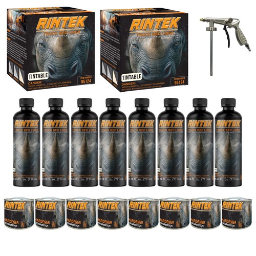 Rintek Tintable 2 Gal Bed Liner Kit 8 Liners 8 Hardeners + Spray Gun | eBay