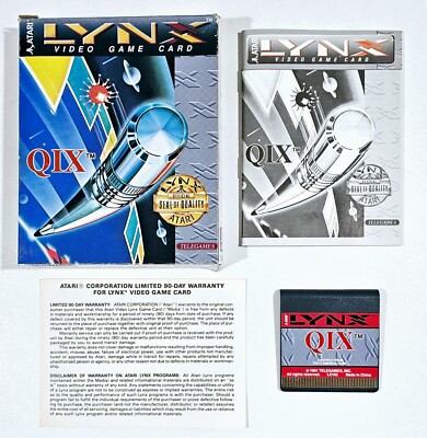 1991 Telegames Atari Lynx Arcadegame Qix Puzzle Cib Retro Pixel | eBay