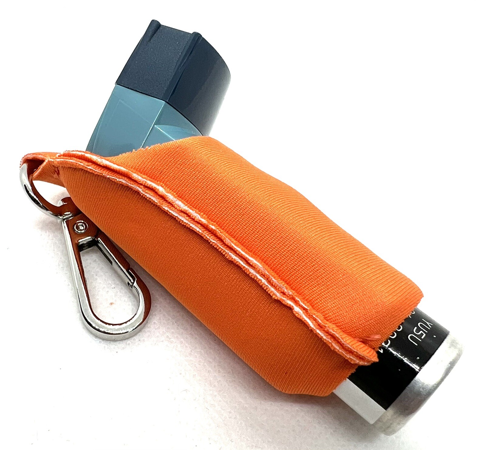 Orange Asthma / Ventolin Inhaler / Puffer Cover / Case Metal Clip, 2 x ...