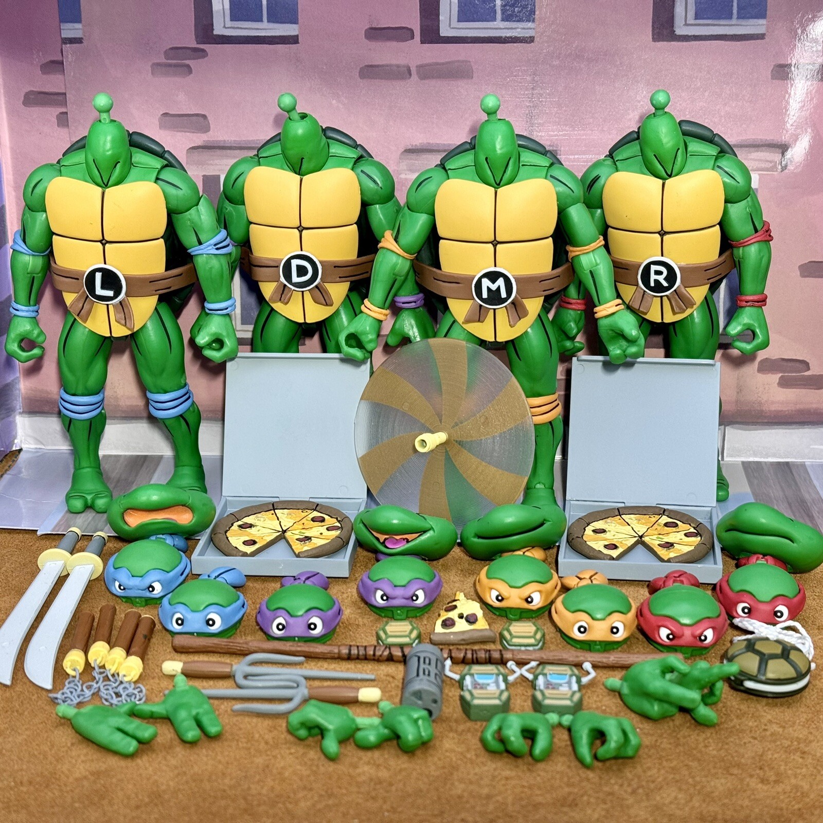 NECA TMNT Parts Accessories Heads Teenage Mutant Ninja Turtles Style ...