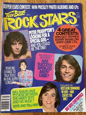 Teen Beat magazine Rock Stars ANDY GIBB SHAUN CASSIDY PETER FRAMPTON ...