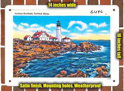 Metal Sign - Maine Postcard - Portland Headlight, Portland, Maine | eBay