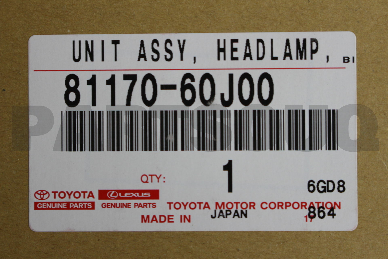 8117060J00 Genuine Toyota UNIT ASSY, HEADLAMP, LH 81170-60J00 | eBay