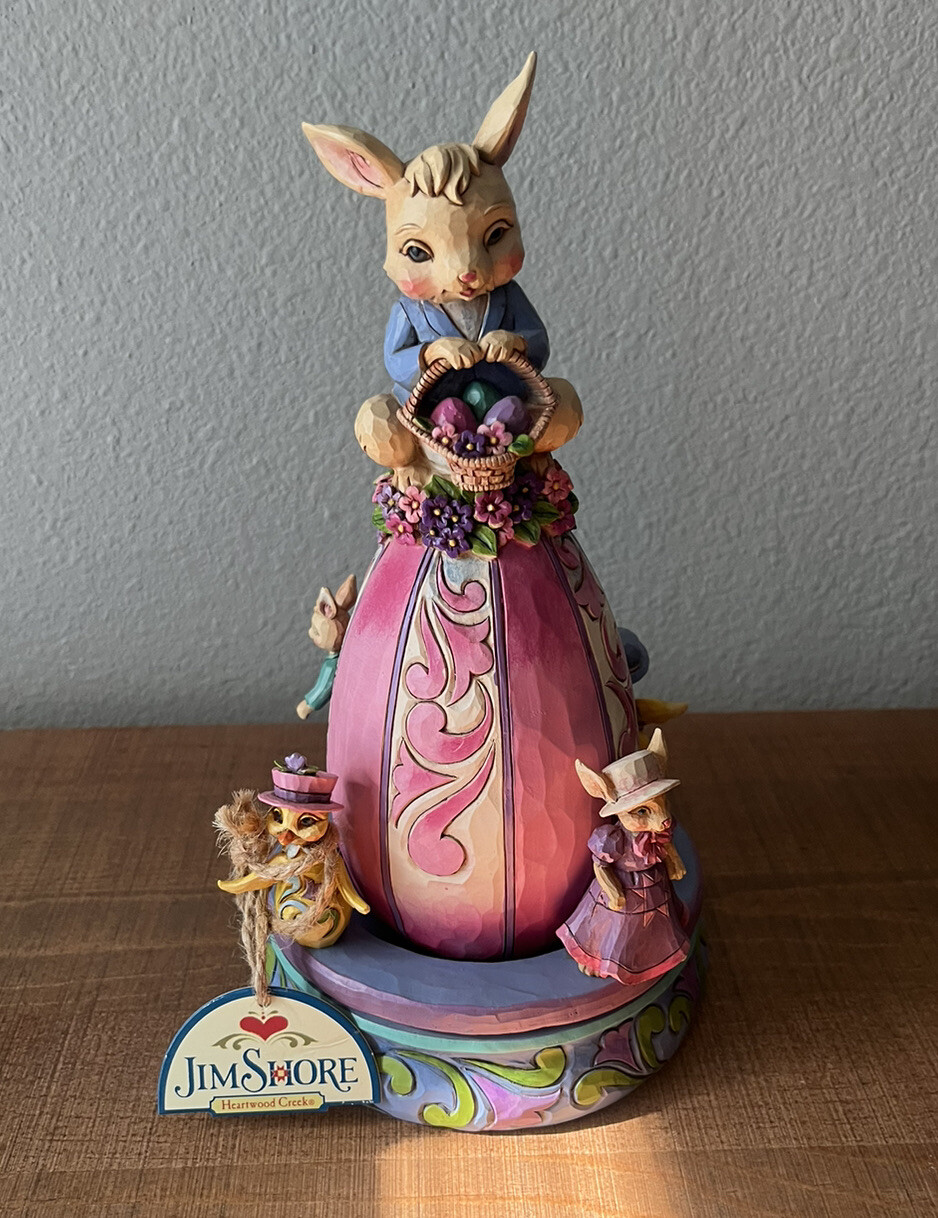 Jim Shore Egg-cited For Easter Figurine With Rotating Characters | eBay