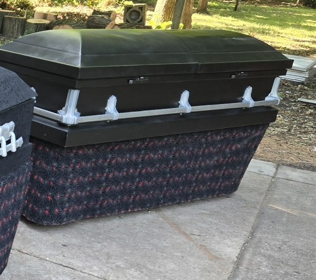 Halloween Prop and/or All Purpose Adult Size Plush Lined Real Casket ...