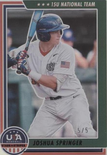 2022 Panini USA Baseball Stars & Stripes - Joshua Springer #85 USA Flag ...