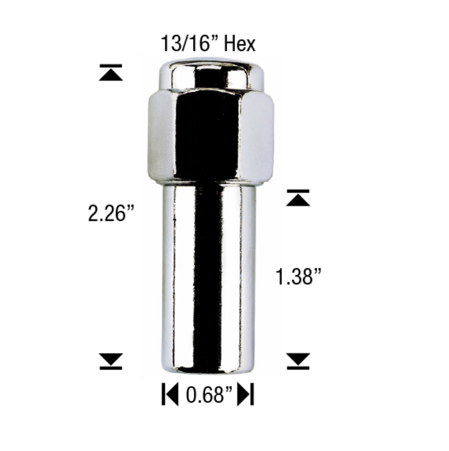 32x Lug Nuts 12x1.25 Chrome SST MAG Nut 1.38 Shank Cragar SS/T FIT ...