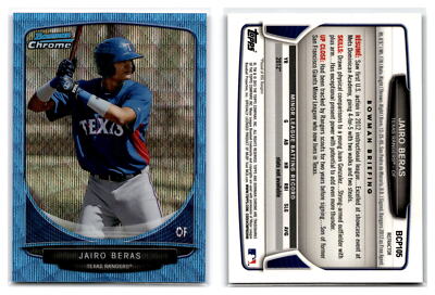 2013 Bowman Chrome Prospects Blue Wave Refractor #BCP105 Jairo Beras | eBay