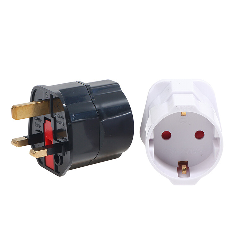 EU Euro 2 Pin To UK 3 Pin Plug AC Universal Adapter Travel Converter ...
