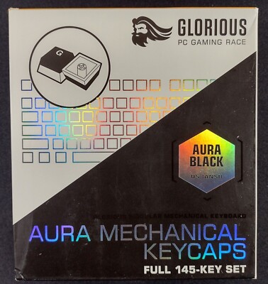 Glorious Aura Mechanical Keyboard Keycaps V2 - Black | eBay