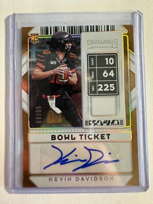 K185,654 - 2020 Panini Contenders Draft Bowl Ticket #301 Kevin Davidson ...
