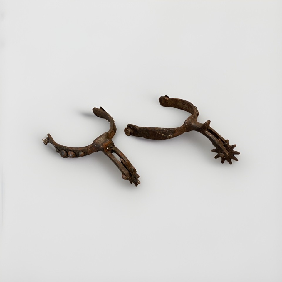 ANTIQUE Handmade In North Dakota Riding Spurs COWBOY Western Heavy ...