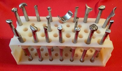 Vtg Craftool Tandy Leather Stamping Tool Stamps Lot of 20 Plus Stand ...