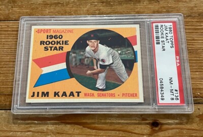 1960 Topps Hall-of-Famer Jim Kaat Rookie Card #136 - PSA 8 - Stunning ...