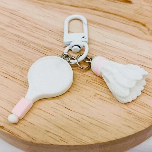 1PC Cute Badminton Badminton Racket Keychain Backpack Car Key Ring ...