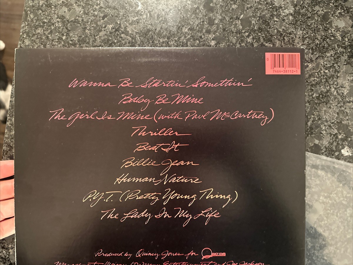 Michael Jackson Thriller Album Cover Back