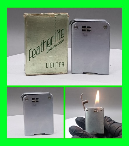 Vintage Featherlite Windproof Cigarette Lighter With Original Box ...