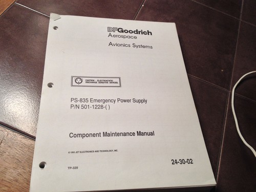 BFGoodrich JET PS-835 Emergency Power Supply Component Maintenance ...