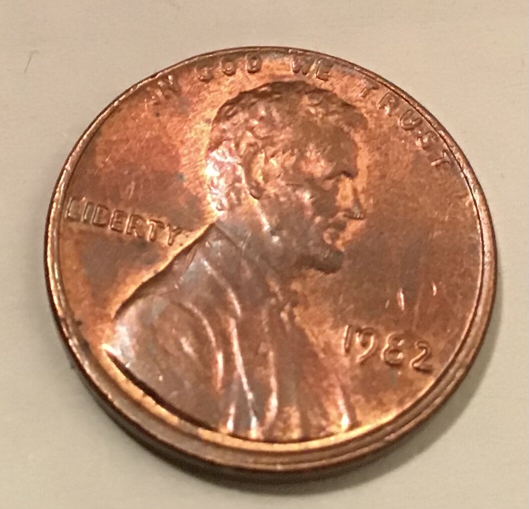 1982 Penny large date Copper DDO railroad rim collar die Error 3.1 g | eBay