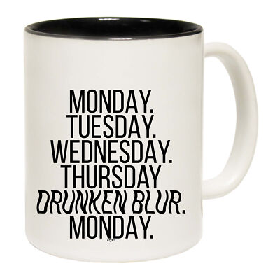 Monday Tuesday Wednesday Drunken Blur GIFT BOXED Funny Mugs Novelty ...