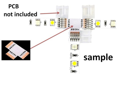 12mm PCB T Shape Adapter 5Pin Easy Connector Combo For RGBW 5050 Led ...