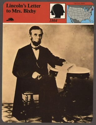 Lincolns Letter to Mrs Bixby Story of America Civil War History Card | eBay