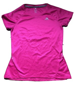 Womens Adidas Size Small Exercise Top Pink Running Shirt Workout Shirt ...