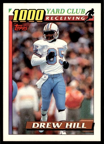 1991 Topps 1000 Yard Club (One Asterisk) Drew Hill Houston Oilers #15 ...