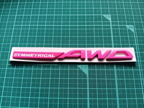 Subaru SYMMETRICAL AWD Emblem Pink | eBay