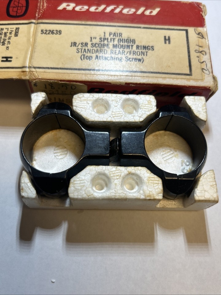 REDFIELD “H” 522639 JR/SR Scope Mount Rings 1” Split (High) Pair NOS ...