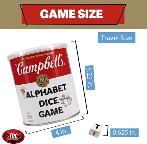 TDC Games Campbell's Alphabet Dice Word Game | eBay