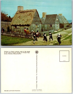 Plimoth Plantation Plymouth MA Pilgrim Postcard | eBay
