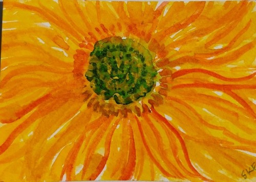 Sunflowers ACEO Original Watercolor Painting by Sharon Foster Mini Art ...