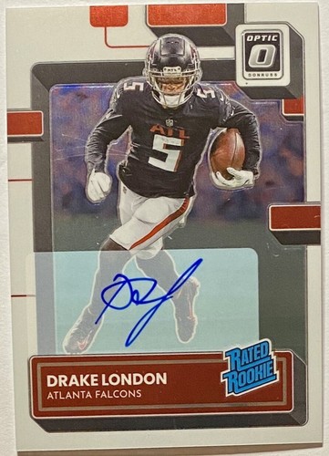 2022 Optic Drake London RC #207 Silver Prizm Auto /150 Atlanta Falcons ...